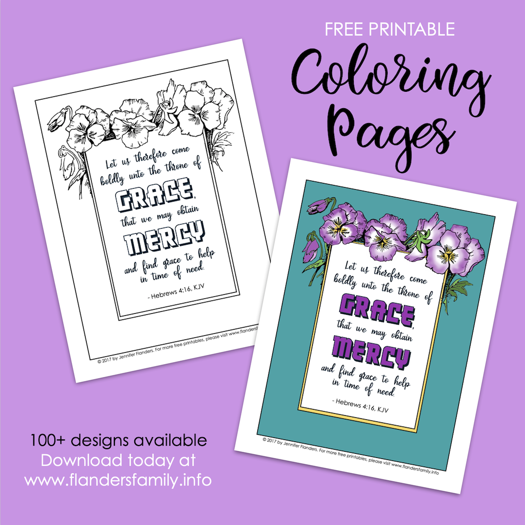 Grace and Mercy Coloring Page - Flanders Family Homelife