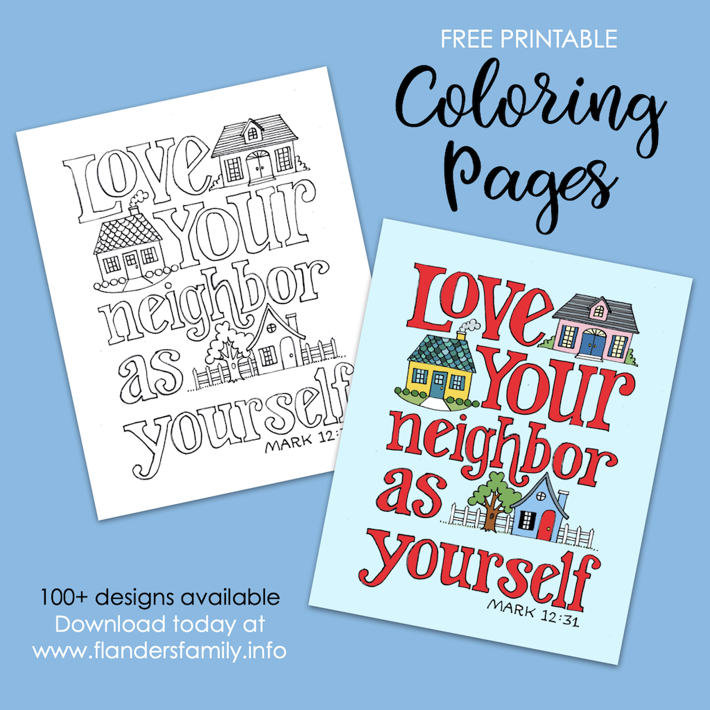 Love Your Neighbor Coloring Page - Flanders Family Home Life