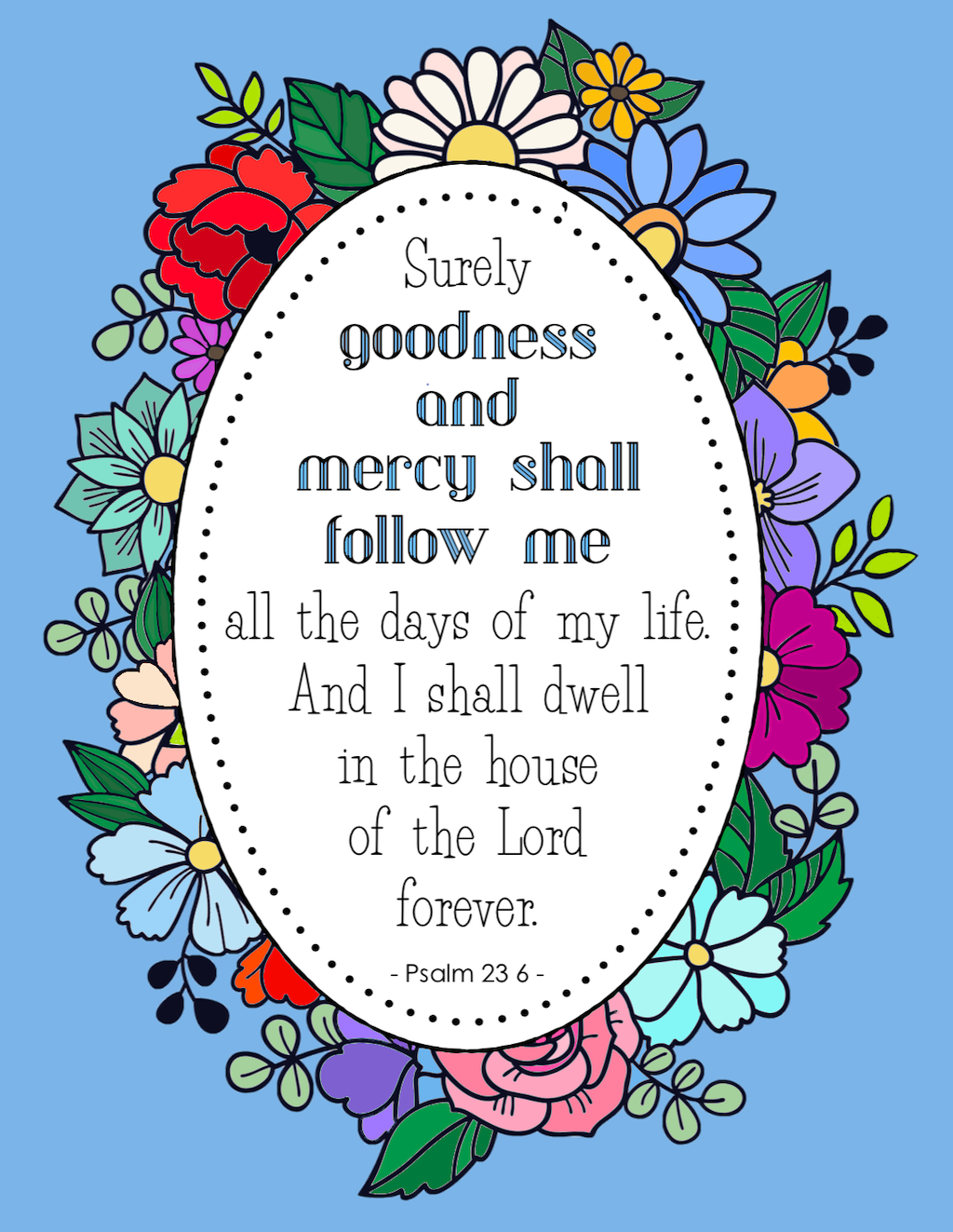 Goodness and Mercy Coloring Page - Flanders Family Homelife