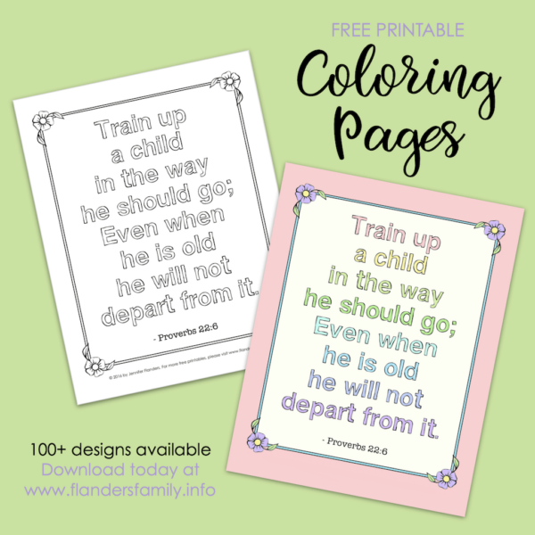 Train Up a Child Coloring Page - Flanders Family Home Life