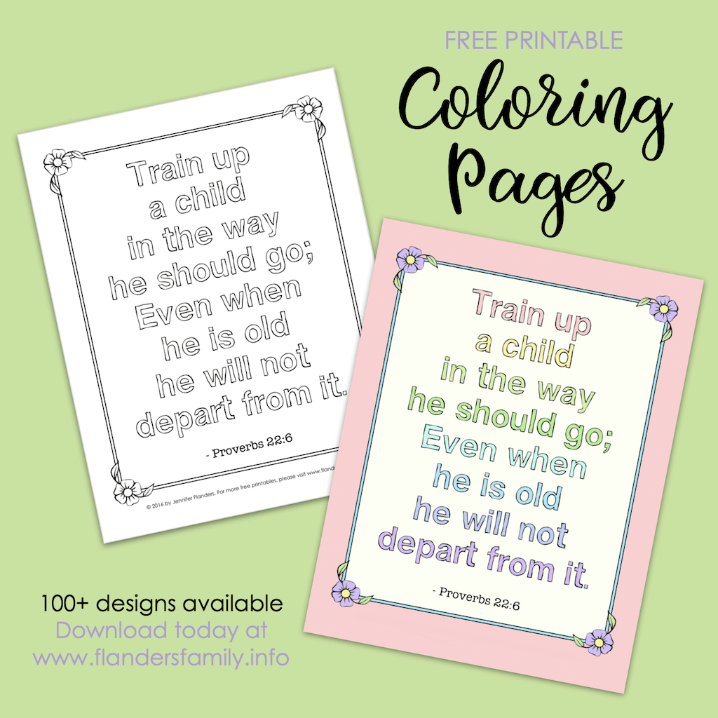 Train Up a Child Coloring Page - Flanders Family Home Life