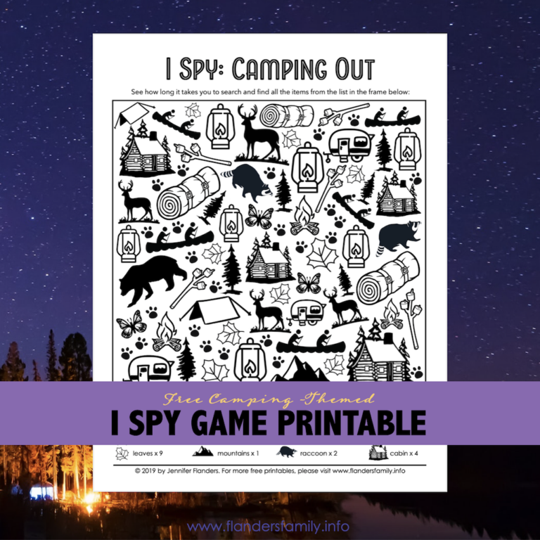 Camping Themed I Spy Game (Free Printable) - Flanders Family Home Life