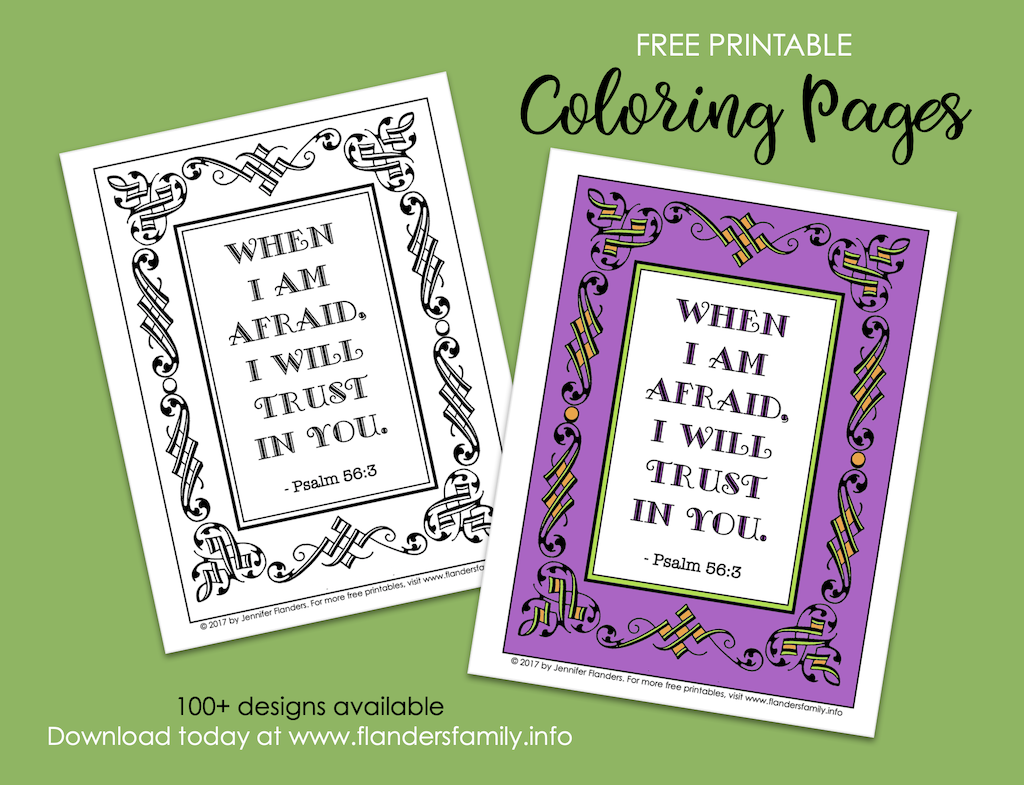 When I Am Afraid Coloring Page - Flanders Family Homelife