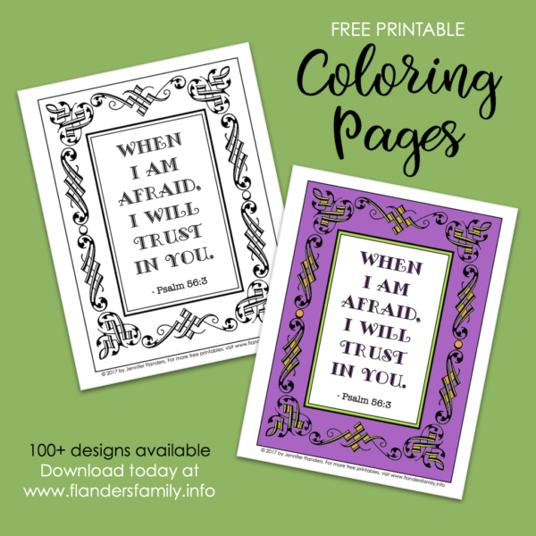 When I Am Afraid Coloring Page - Flanders Family Home Life