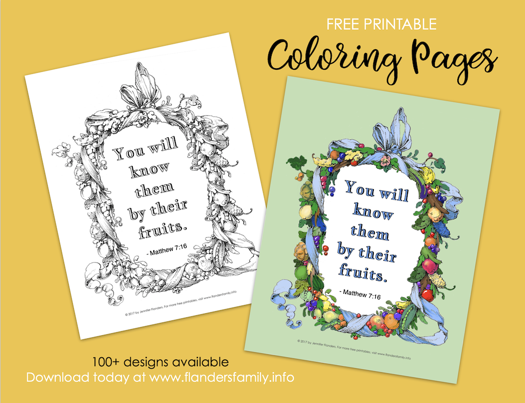 By Their Fruit Coloring Page - Flanders Family Homelife