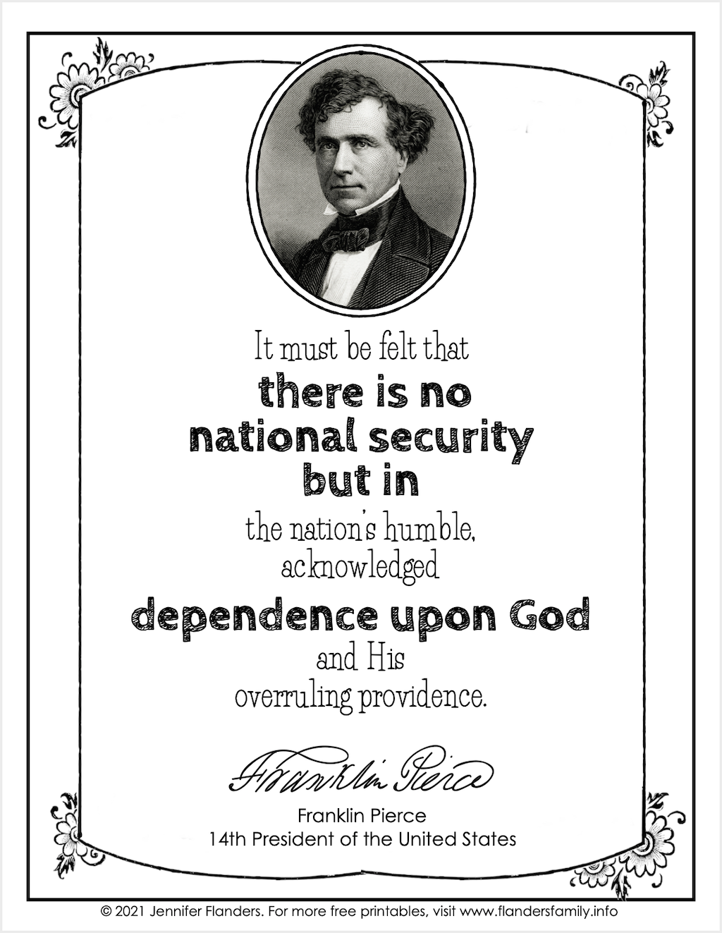 Franklin Pierce Coloring Page - Flanders Family Home Life