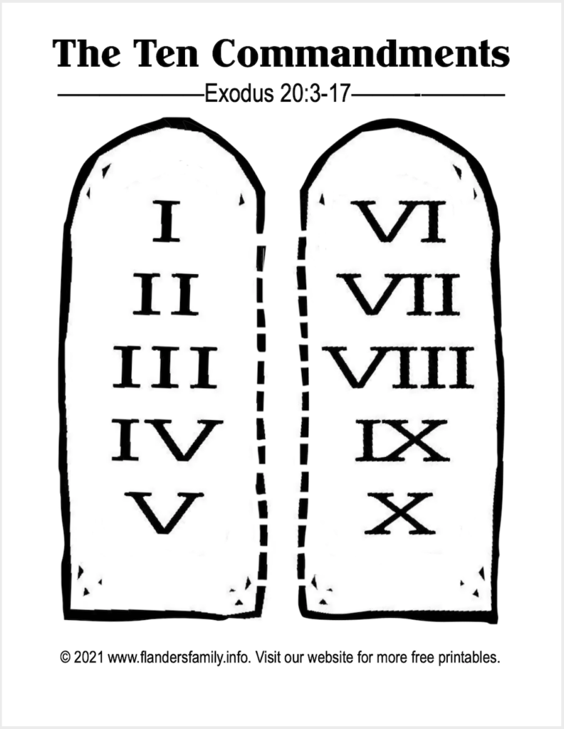 10 Commandments Memory Aids & Award Certificate - Flanders Family Home Life