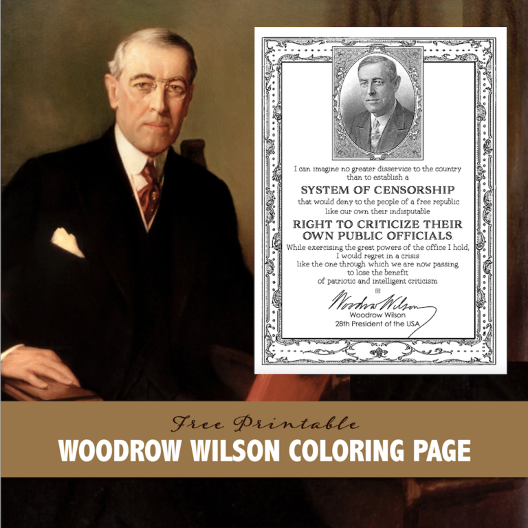 Woodrow Wilson Quote Coloring Page - Flanders Family Home Life