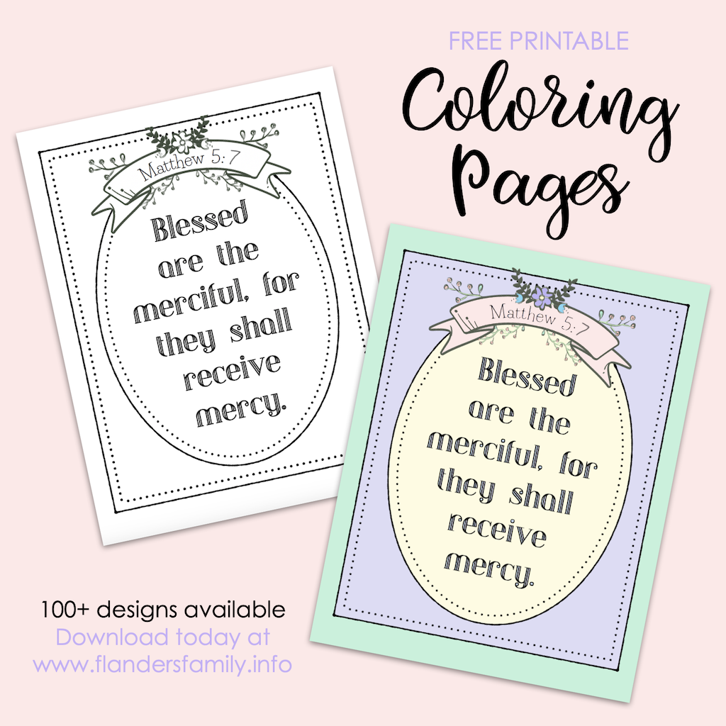 Blessed Are the Merciful Coloring Page - Flanders Family Homelife
