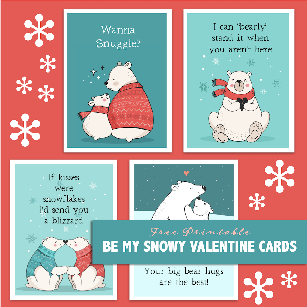 Be My Snowy Valentine Cards - Flanders Family Home Life