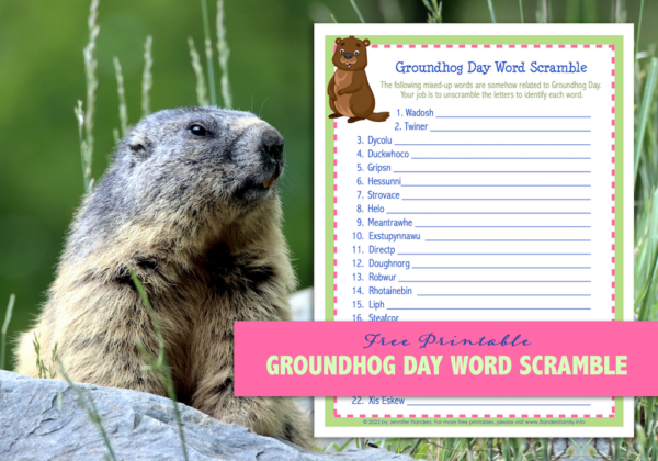 Groundhog Day Word Scramble - Flanders Family Home Life