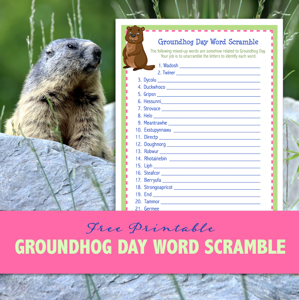Groundhog Day Word Scramble - Flanders Family Home Life
