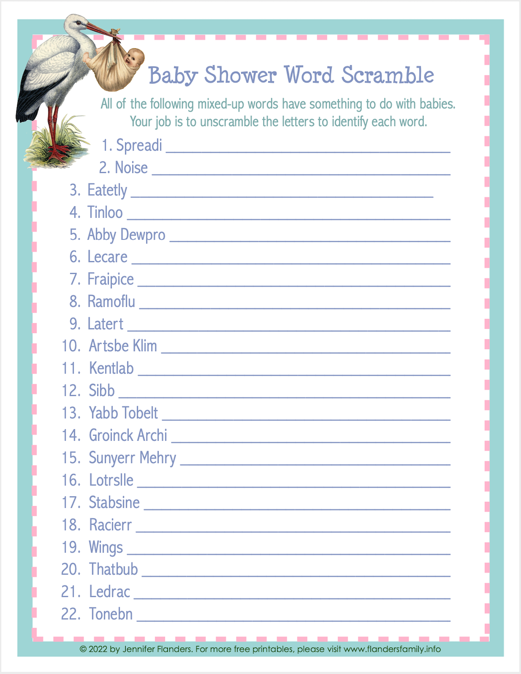Baby Shower Word Scramble Free Printable Flanders Family Homelife baby-shower-word-scramble-free-printable-flanders-family-homelife