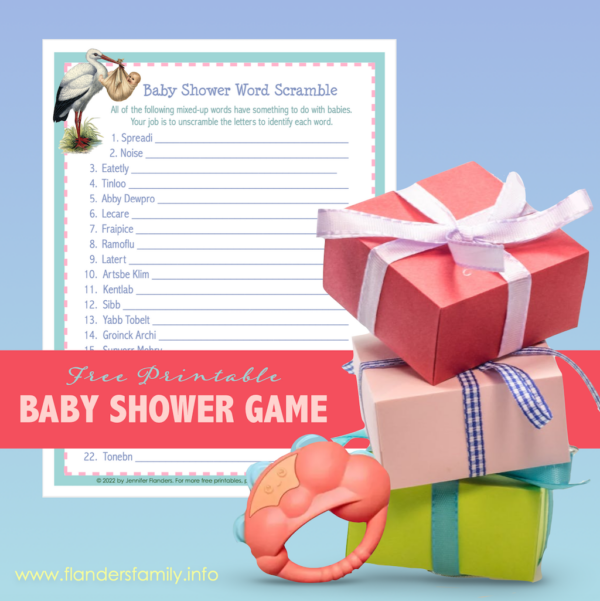 Baby Shower Word Scramble (Free Printable) - Flanders Family Home Life