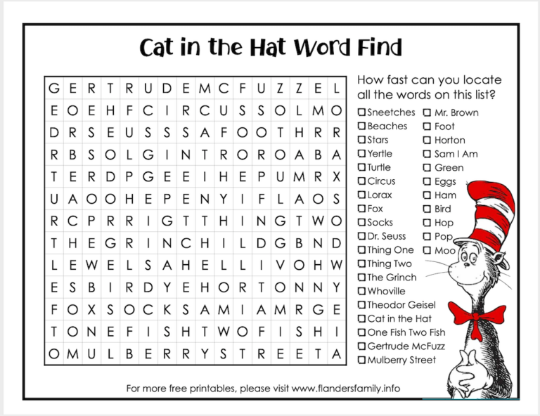 Free Cat in the Hat Printables - Flanders Family Home Life