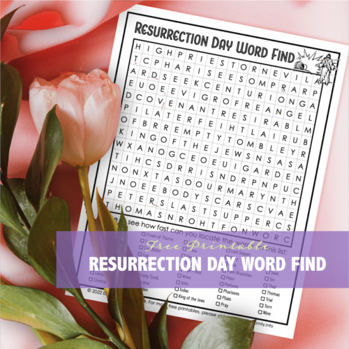 Resurrection Day Word Find - Flanders Family Home Life