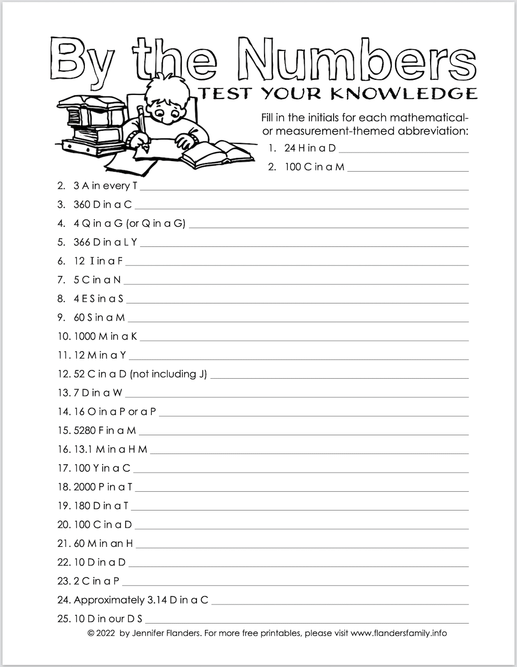 By the Numbers Game (Free Printable) - Flanders Family Home Life