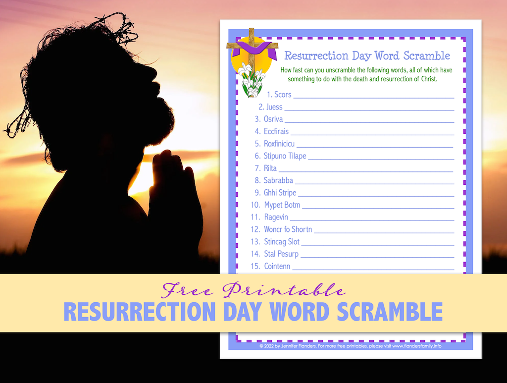 Resurrection Day Word Scramble - Flanders Family Homelife
