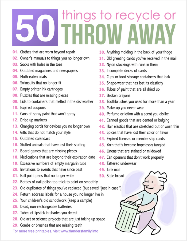 50 Things to Recycle or Throw Away - Flanders Family Home Life