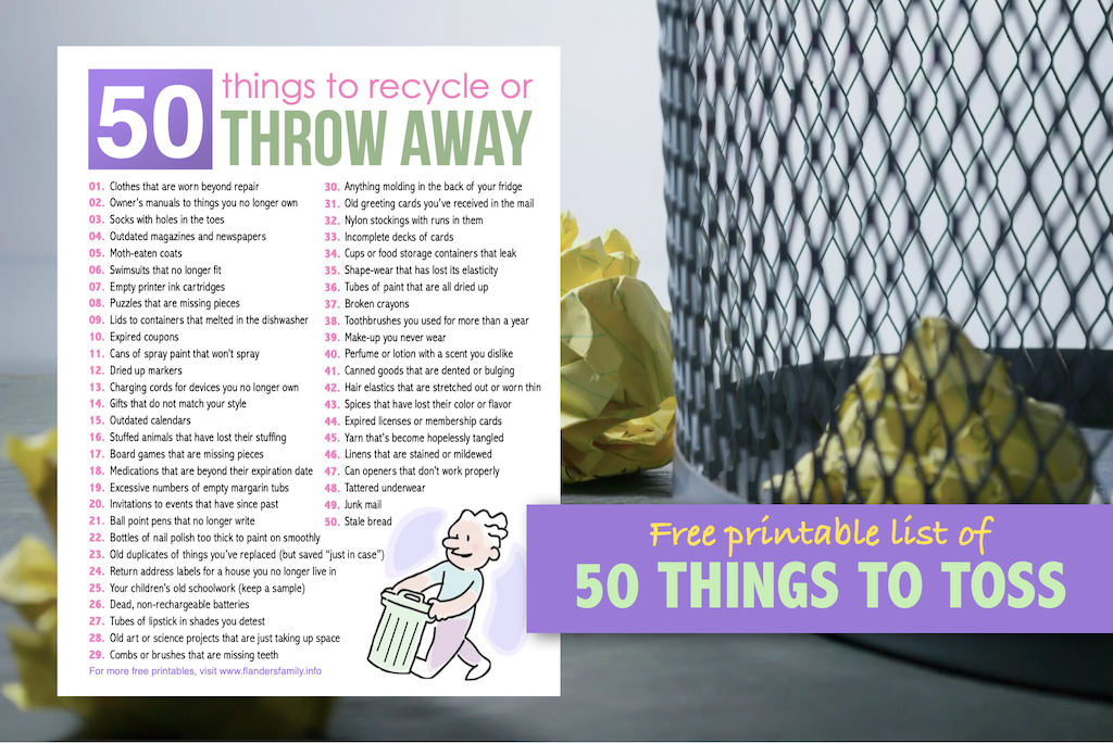 50 Things to Recycle or Throw Away - Flanders Family Homelife