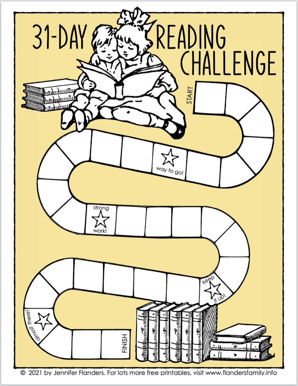 31-Day Reading Challenge Game for Kids - Flanders Family Home Life
