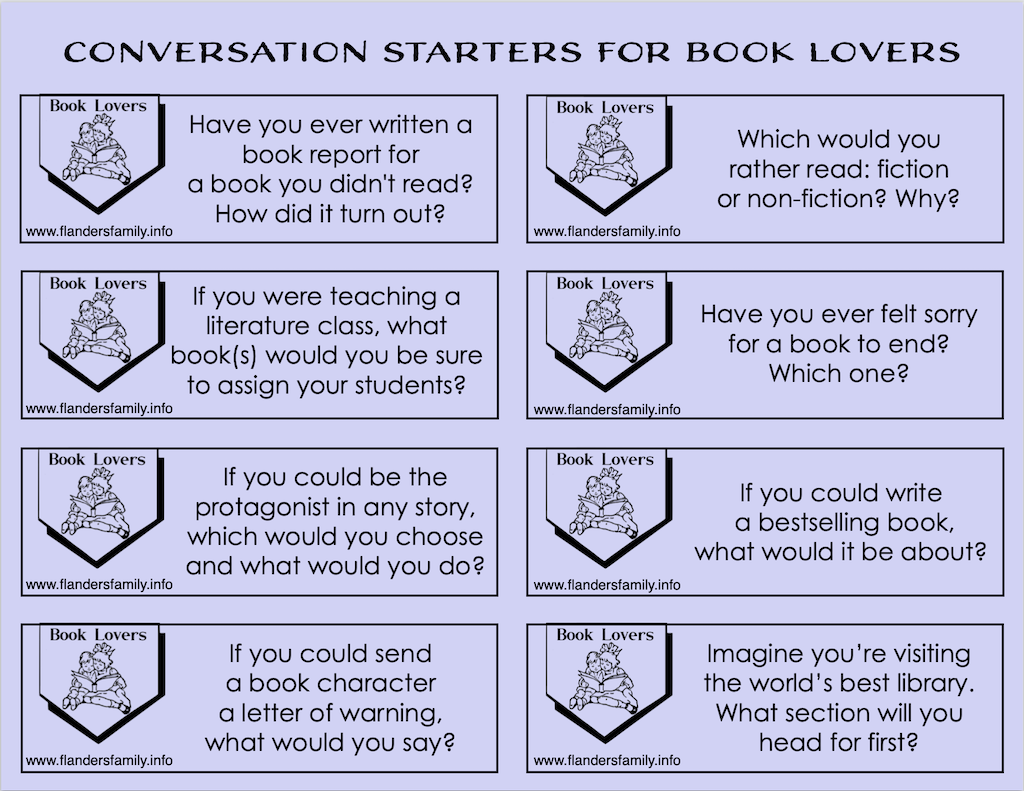 Conversation Starters for Book Lovers - Flanders Family Homelife