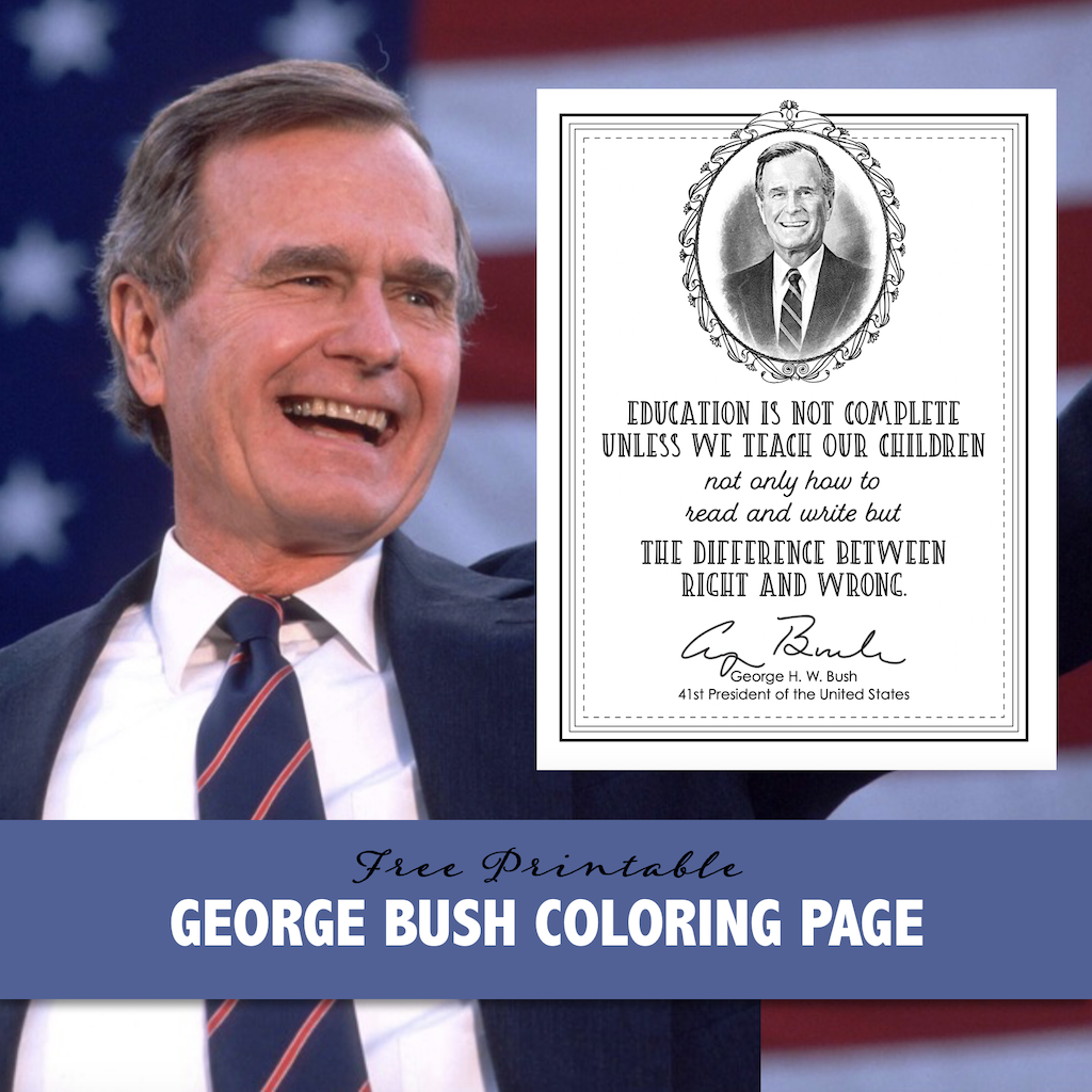 George Bush Quote Coloring Page - Flanders Family Home Life
