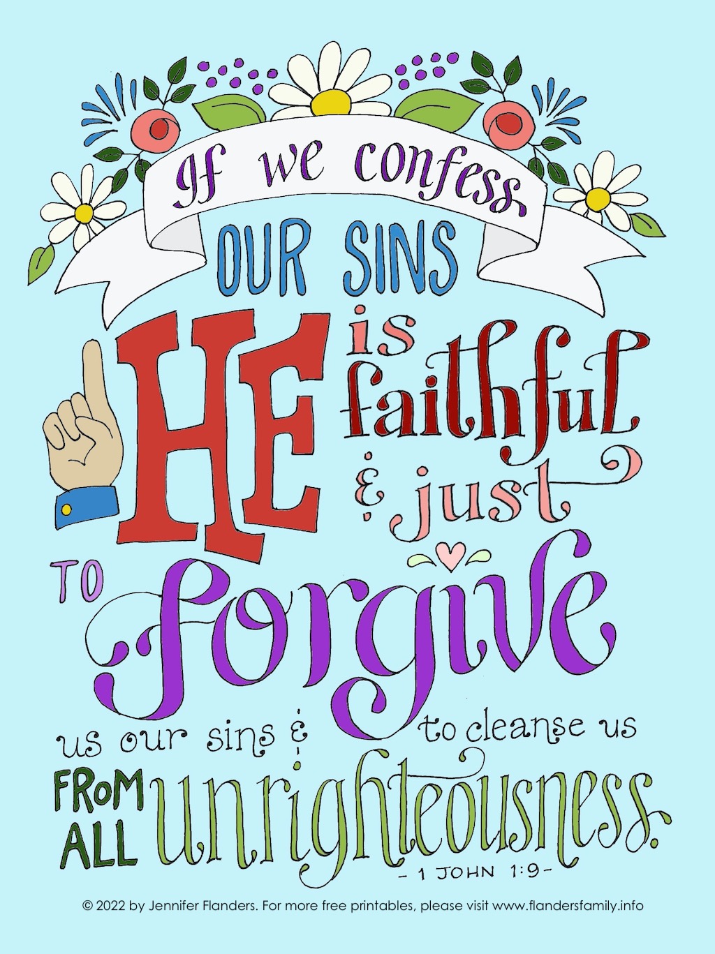 He Will Forgive Coloring Page - Flanders Family Homelife