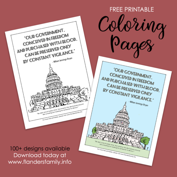 Preserved through Vigilance Coloring Page - Flanders Family Homelife