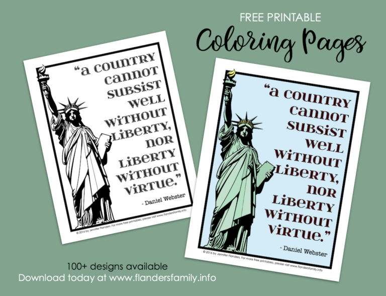 Liberty and Virtue Coloring Page - Flanders Family Home Life
