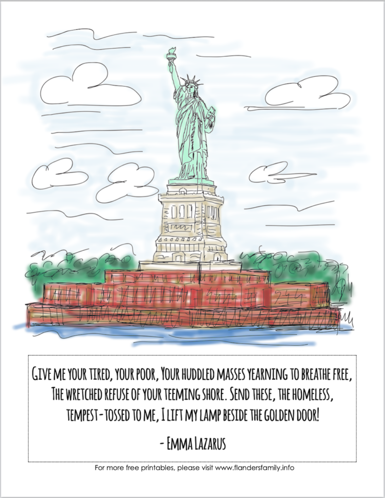Statue of Liberty Coloring Page - Flanders Family Home Life