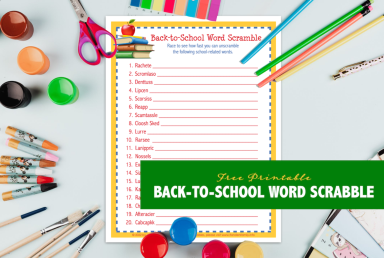 Back-to-School Word Scramble Game - Flanders Family Home Life