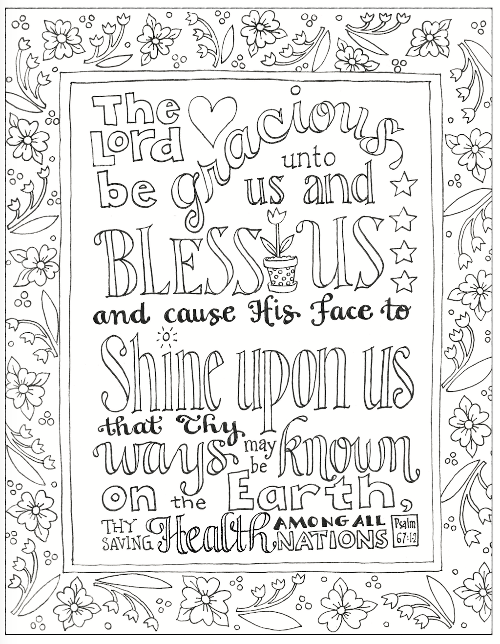 Gracious Blessings Coloring Page - Flanders Family Home Life