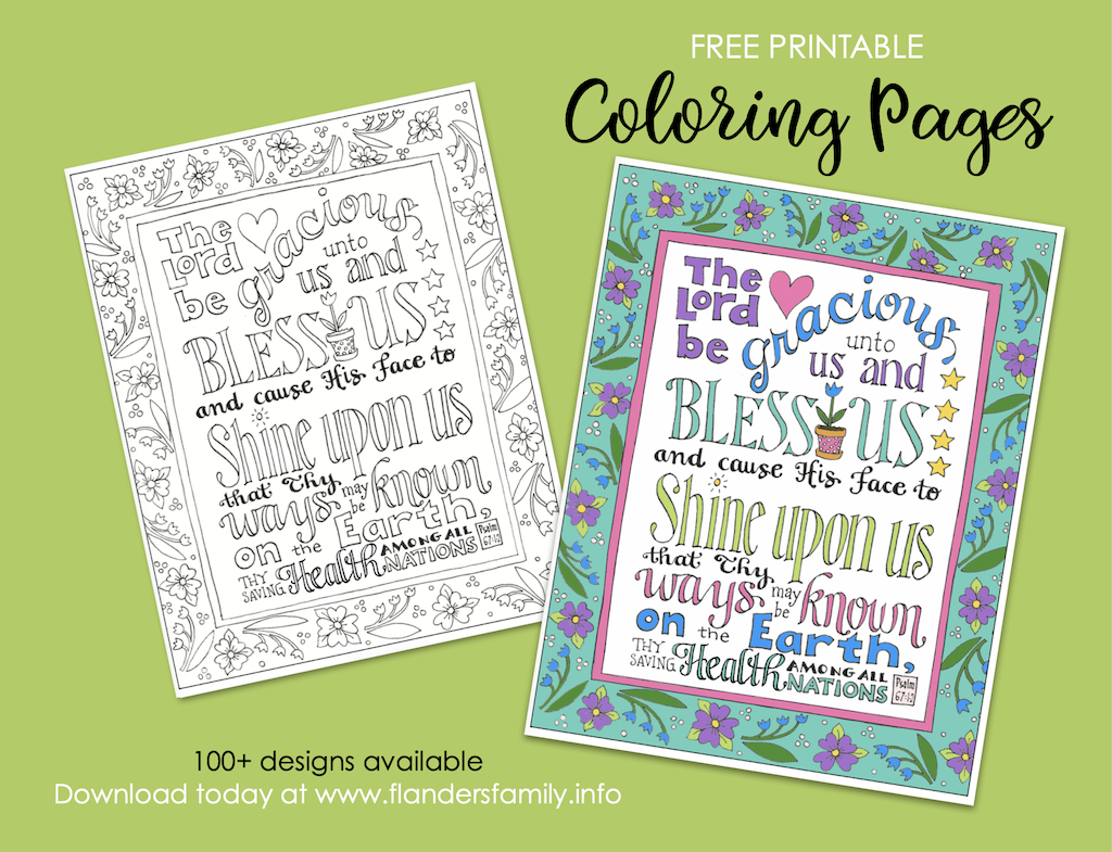 Gracious Blessings Coloring Page - Flanders Family Home Life