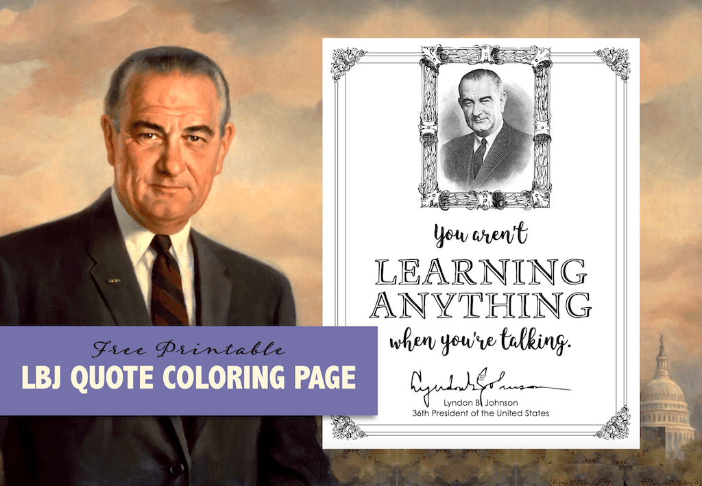 LBJ Coloring Page: Listen and Learn - Flanders Family Home Life
