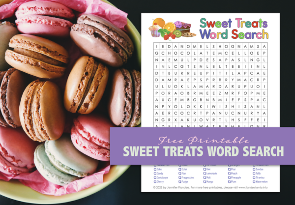 Sweet Treats Word Find Printable - Flanders Family Home Life