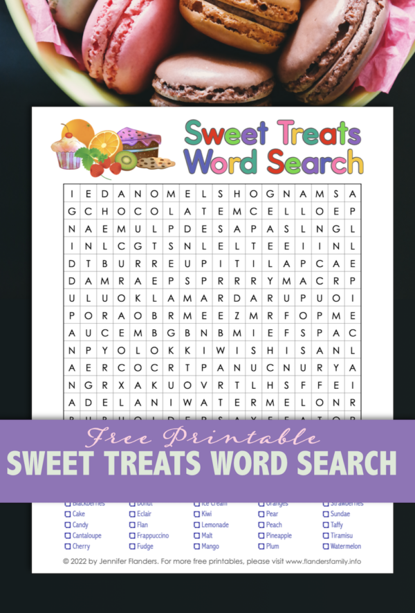 Sweet Treats Word Find Printable - Flanders Family Home Life
