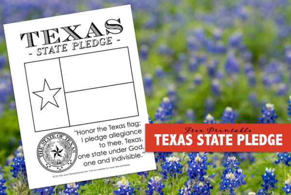 Texas State Pledge Printable - Flanders Family Home Life