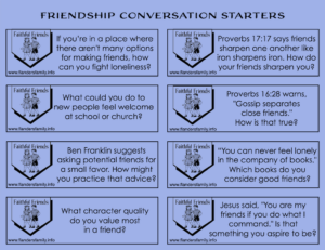 Friendship Conversation Starters - Flanders Family Home Life