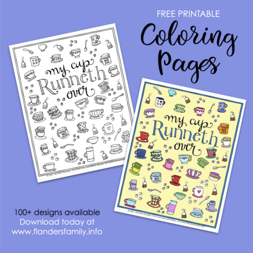 My Cup Runneth Over Coloring Page - Flanders Family Home Life