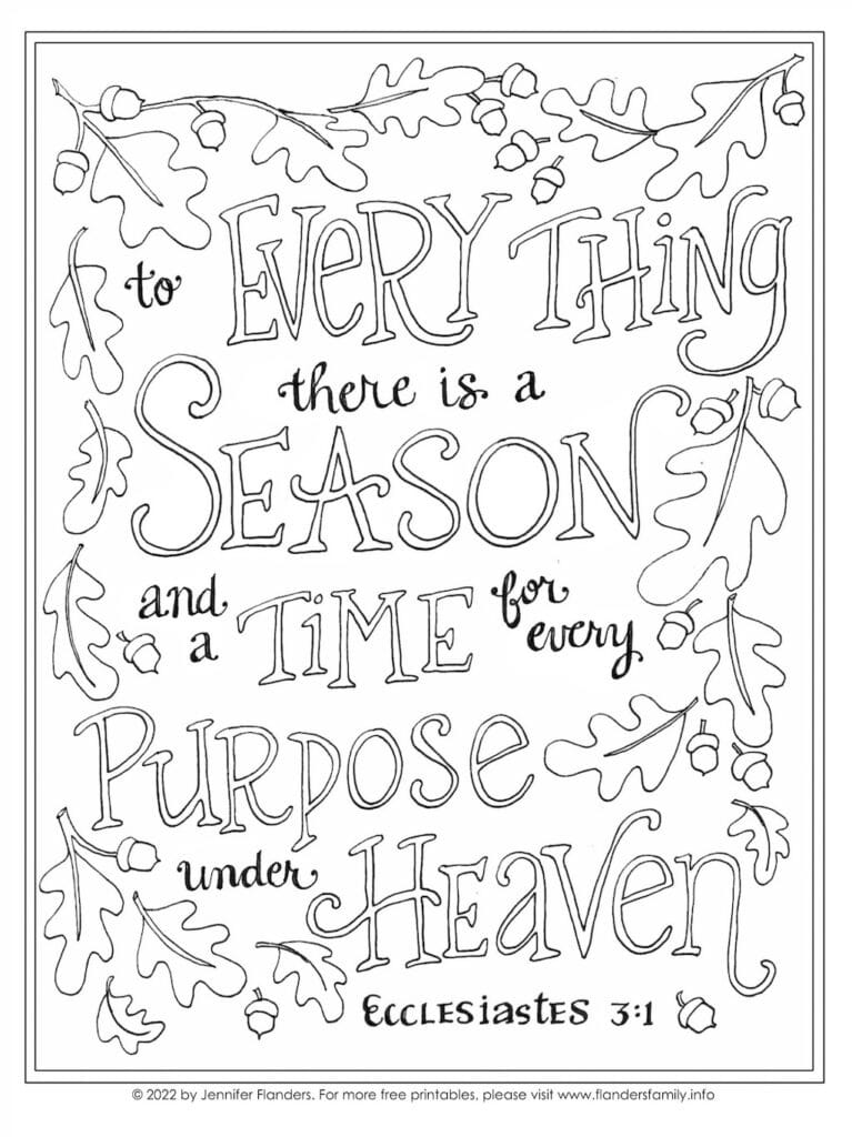 To Everything a Season Coloring Page - Flanders Family Home Life