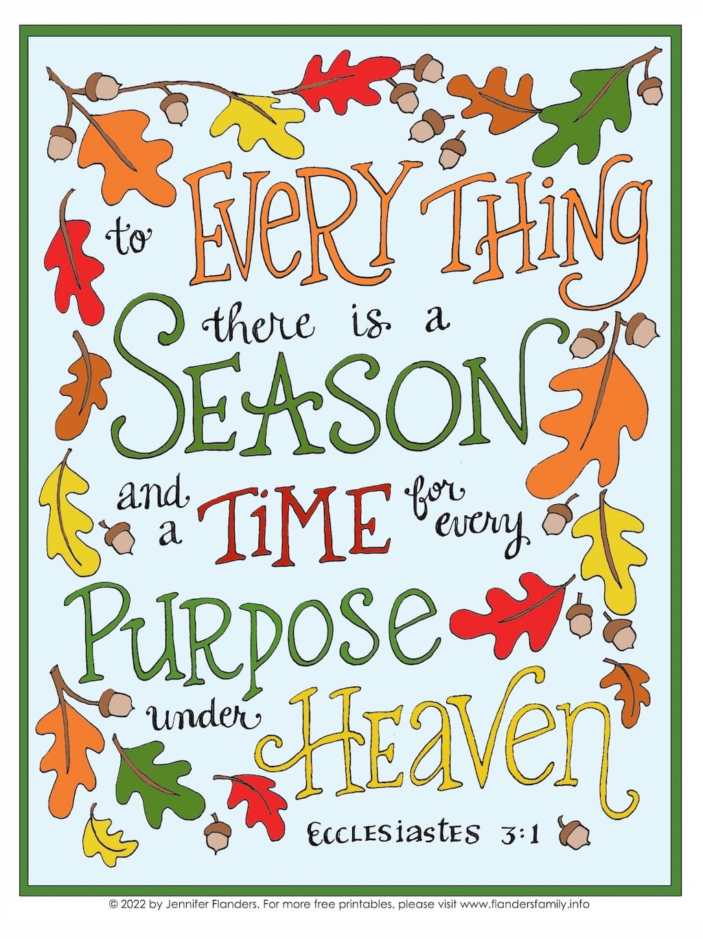 To Everything a Season Coloring Page - Flanders Family Home Life