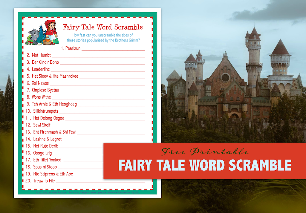 Fairy Tale Word Scramble - Flanders Family Home Life