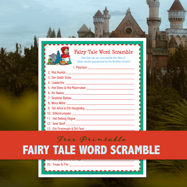 Fairy Tale Word Scramble - Flanders Family Home Life