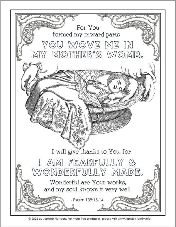 Fearfully Made Coloring Page - Flanders Family Home Life