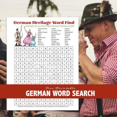 German Heritage Word Find - Flanders Family Home Life