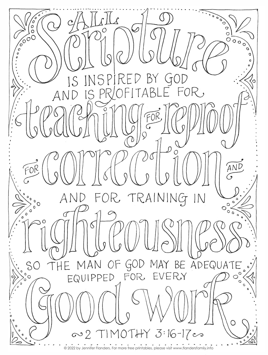 All Scripture is Given Coloring Page - Flanders Family Home Life
