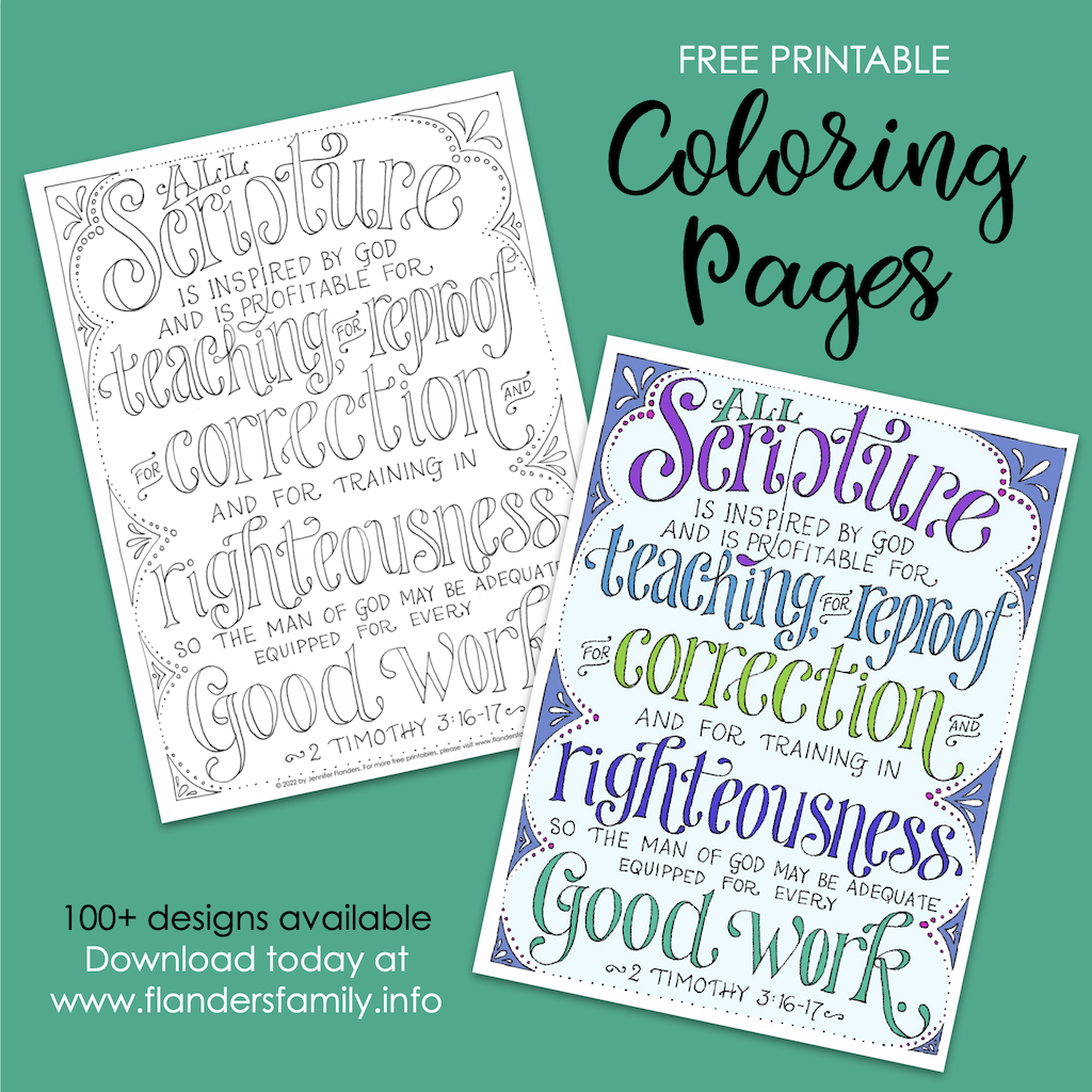 All Scripture is Given Coloring Page - Flanders Family Home Life