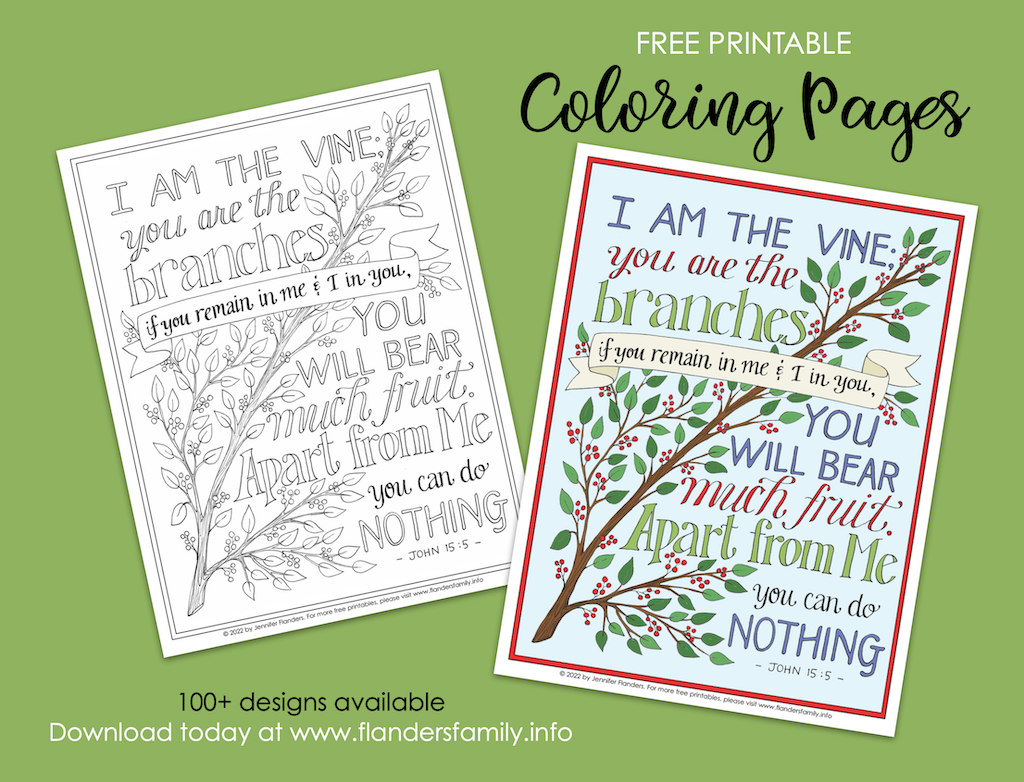 Vine and Branches Coloring Page - Flanders Family Home Life