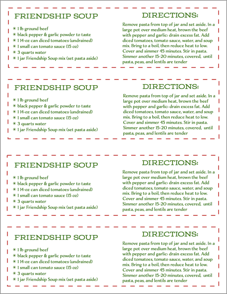 Friendship Soup Mix (with Pretty Printable) - Flanders Family Home Life